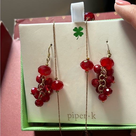 Piper | Jewelry | Piper Red Beaded Earrings | Poshmark